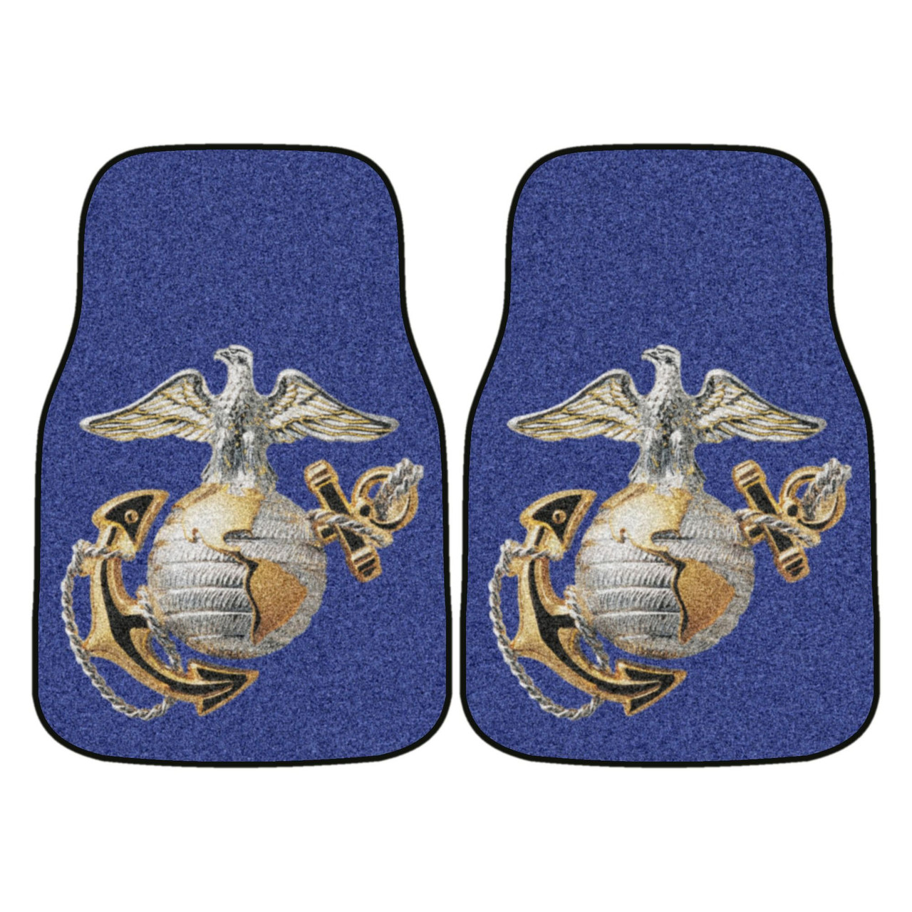 Set of 2 Yellow & Violet United States Marine Corps Car Mats 17" x 27 ...