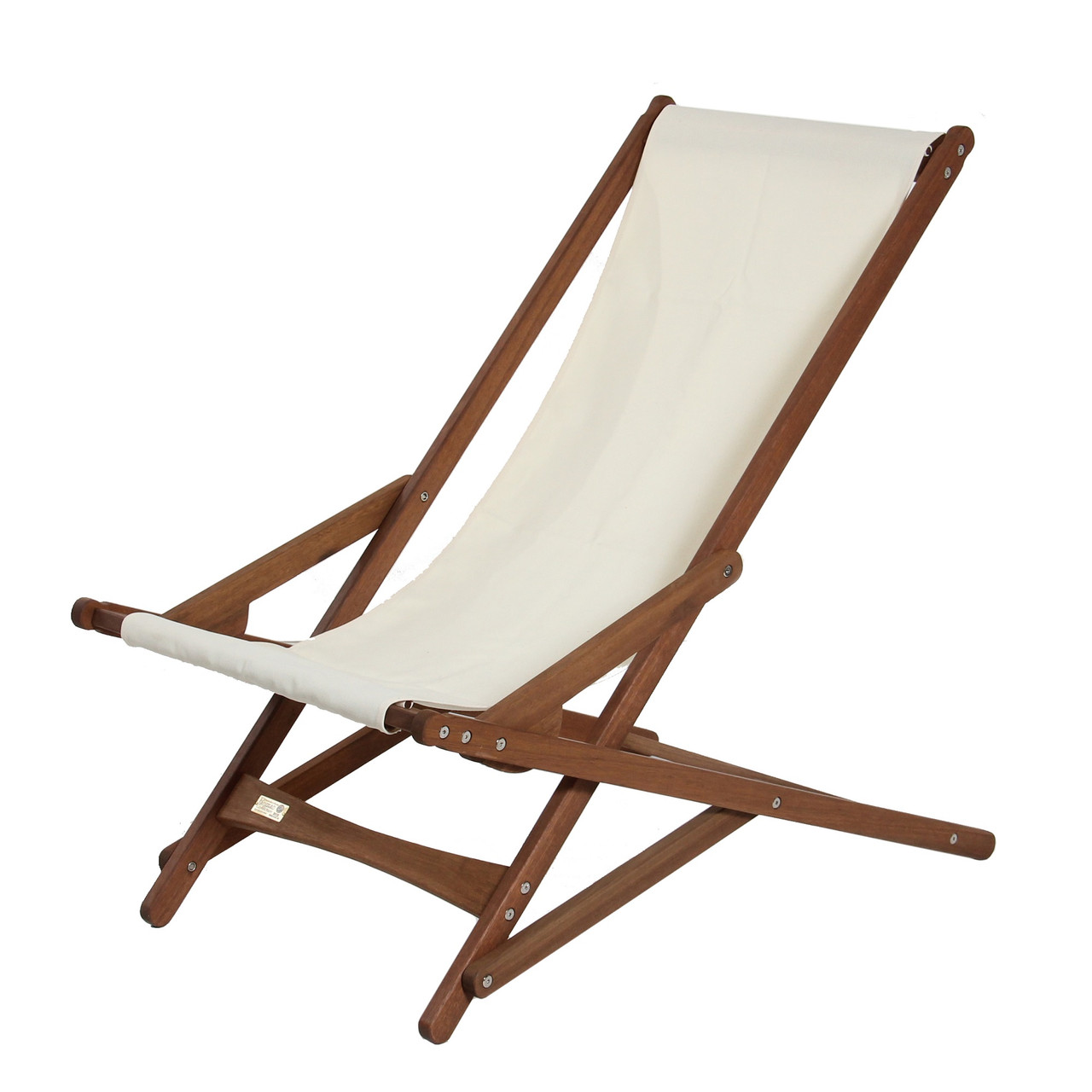 38" Wooden & White Fabric Outdoor Patio Garden Folding Glider Chair ...