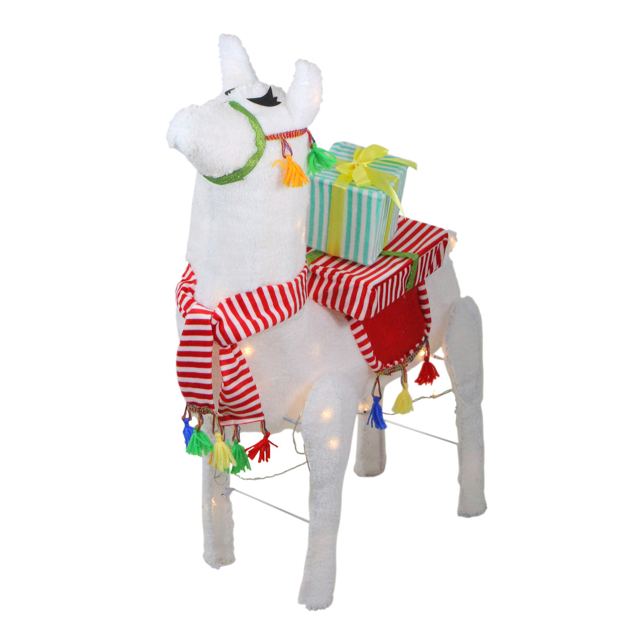 31" LED Lighted Plush Fabric Llama with Gifts Christmas Outdoor ...