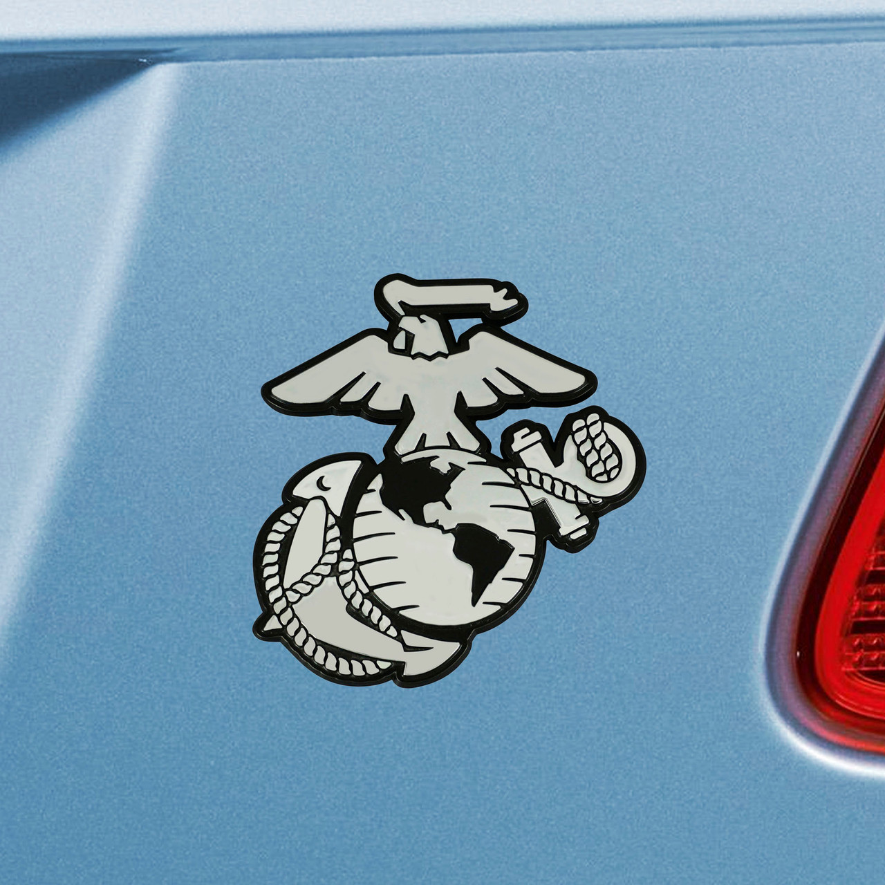 Set of 2 White & Black US Marines Emblem Car Decal 3" | Christmas Central