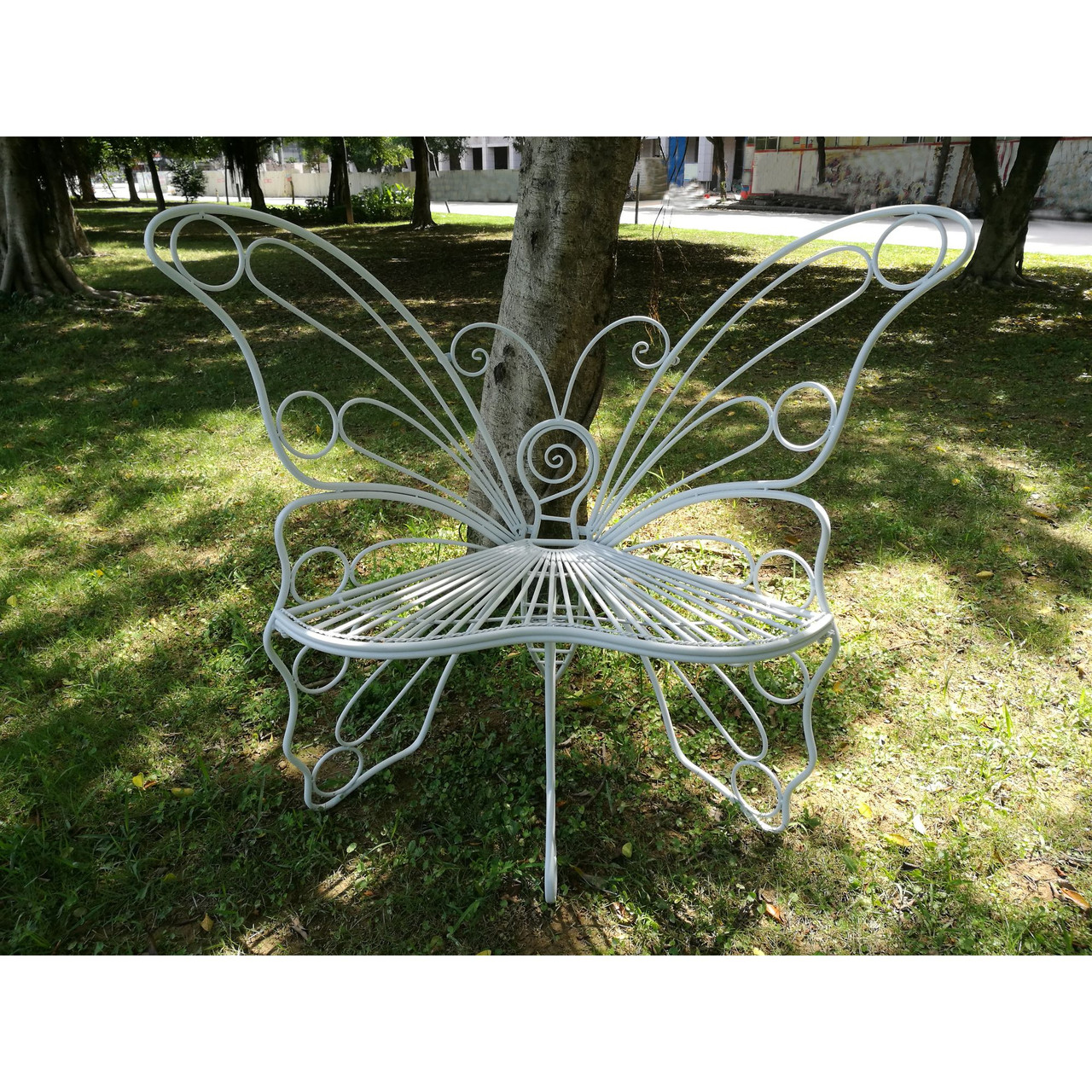 45" White Contemporary Outdoor Patio Garden Butterfly Chair | Christmas ...