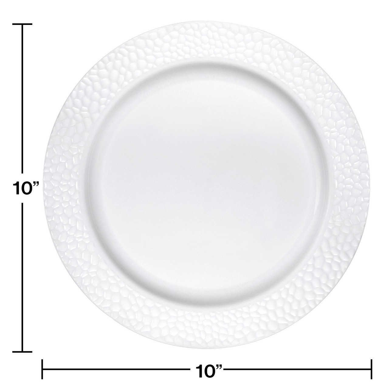 Club Pack of 120 White Disposable Pearl Pebble Dinner Plates 10 ...