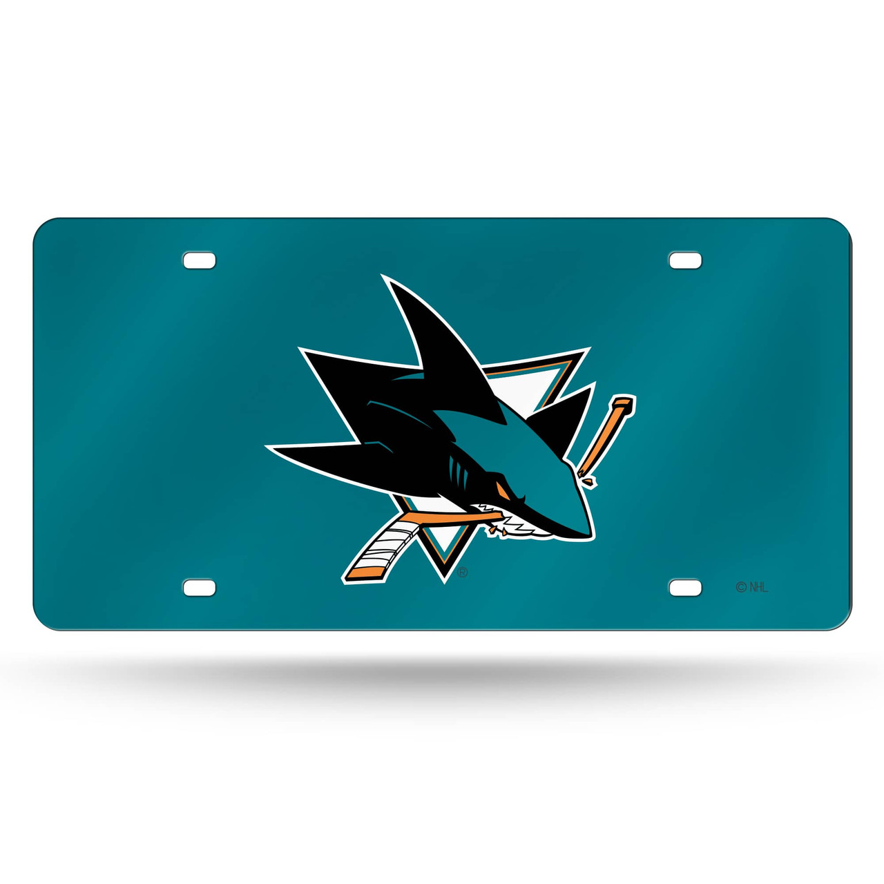 6" x 12" Blue & Orange NHL San Jose Sharks Tag | Christmas Central