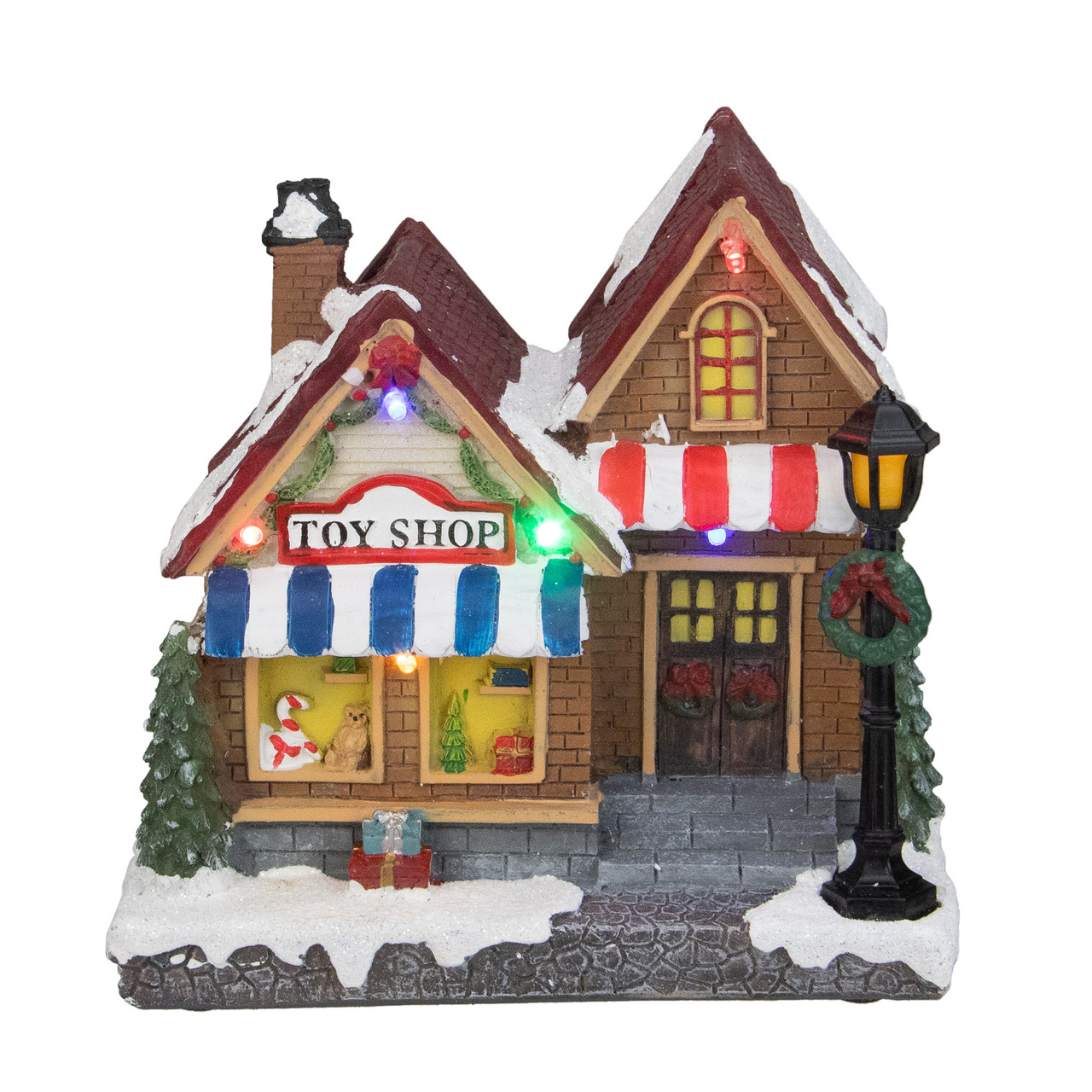 5.75" LED Lighted Christmas Village Toy Shop Table Top Decoration ...