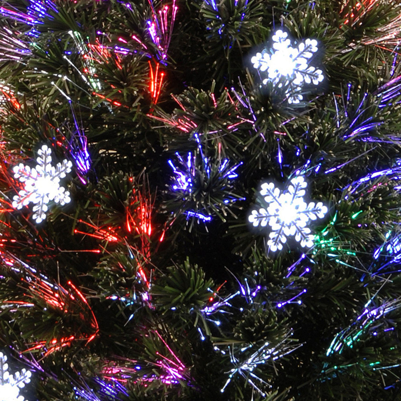 4' Pre-Lit Fireworks with Snowflakes Artificial Christmas Tree ...