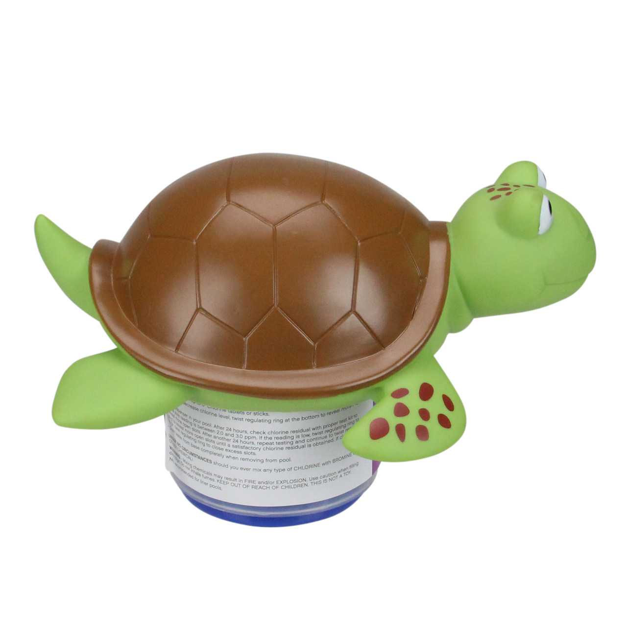 Green & Brown Floating Turtle Swimming Pool Chlorine Dispenser ...