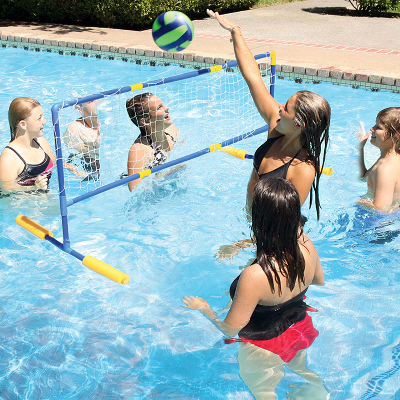 70 Blue Yellow Super Water or Swimming Pool Volleyball Net Ball Christmas Central
