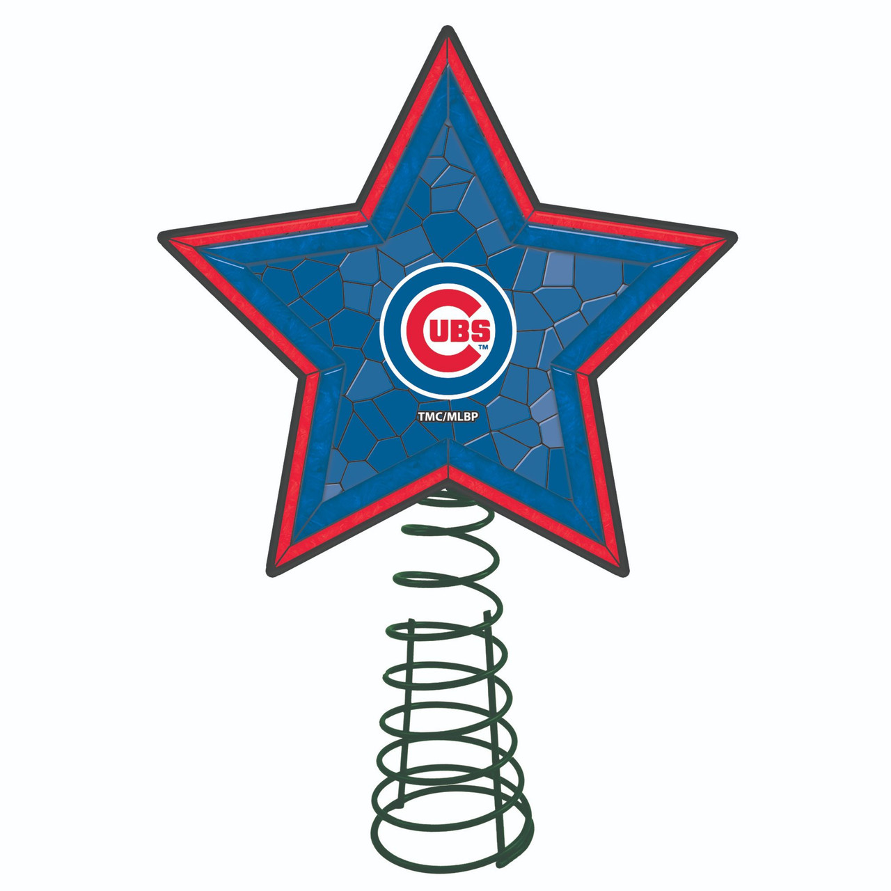 10" Lighted Blue & Red Star MLB Chicago Cubs Christmas Tree Topper ...