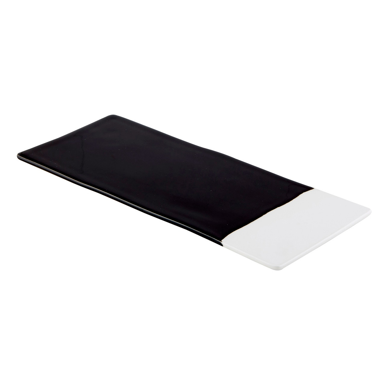 14" Black Minimalist Ceramic Serving Tray | Christmas Central