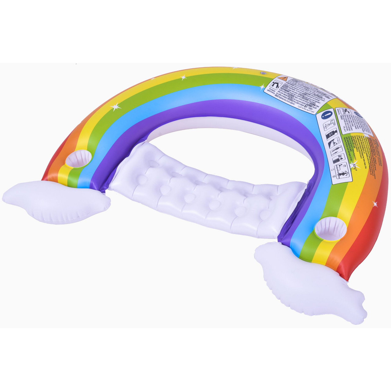 58" Inflatable Rainbow Swimming Pool Lounge Chair | Christmas Central