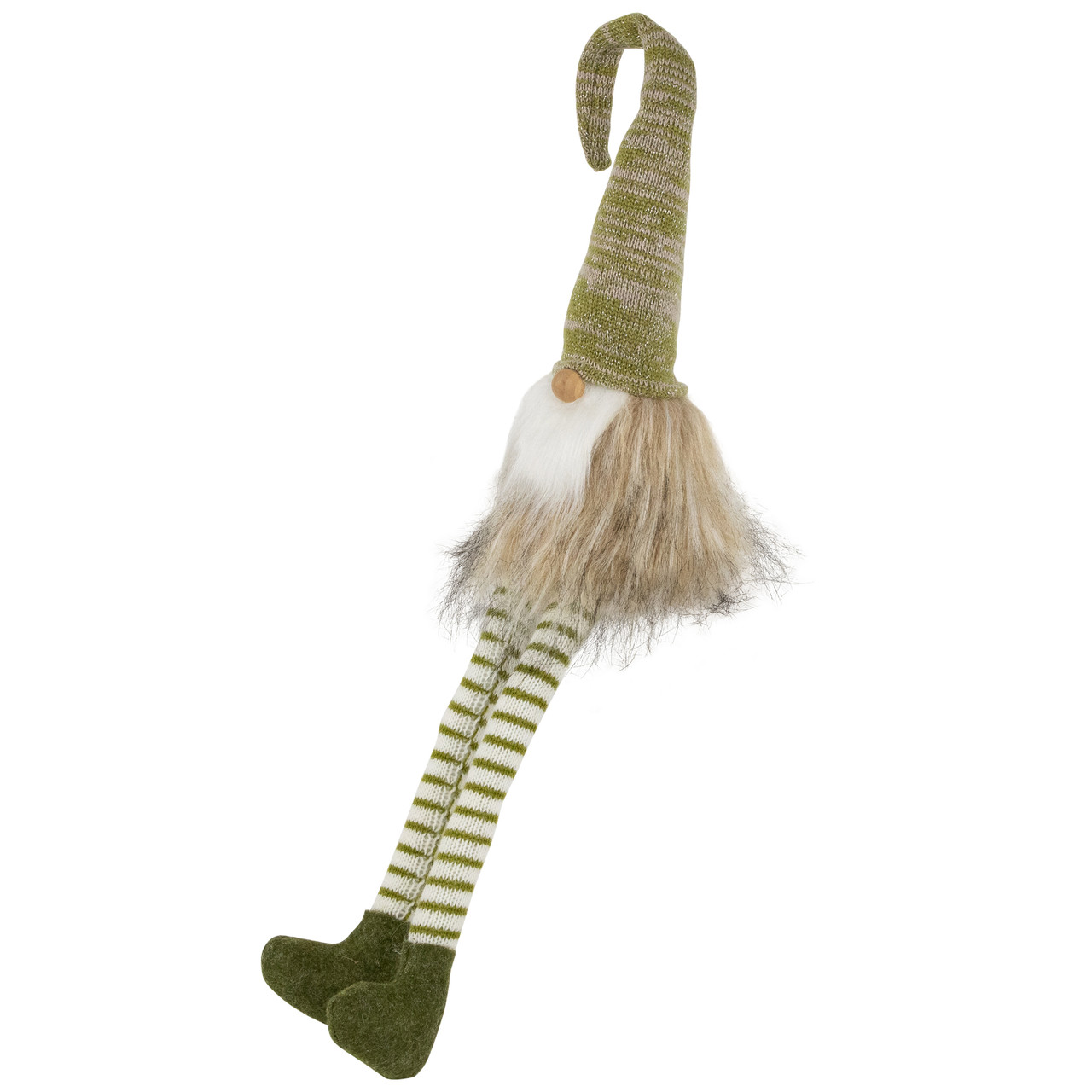 Sitting Gnome with Knitted Hat & Dangling Legs Christmas Figure - 29 ...