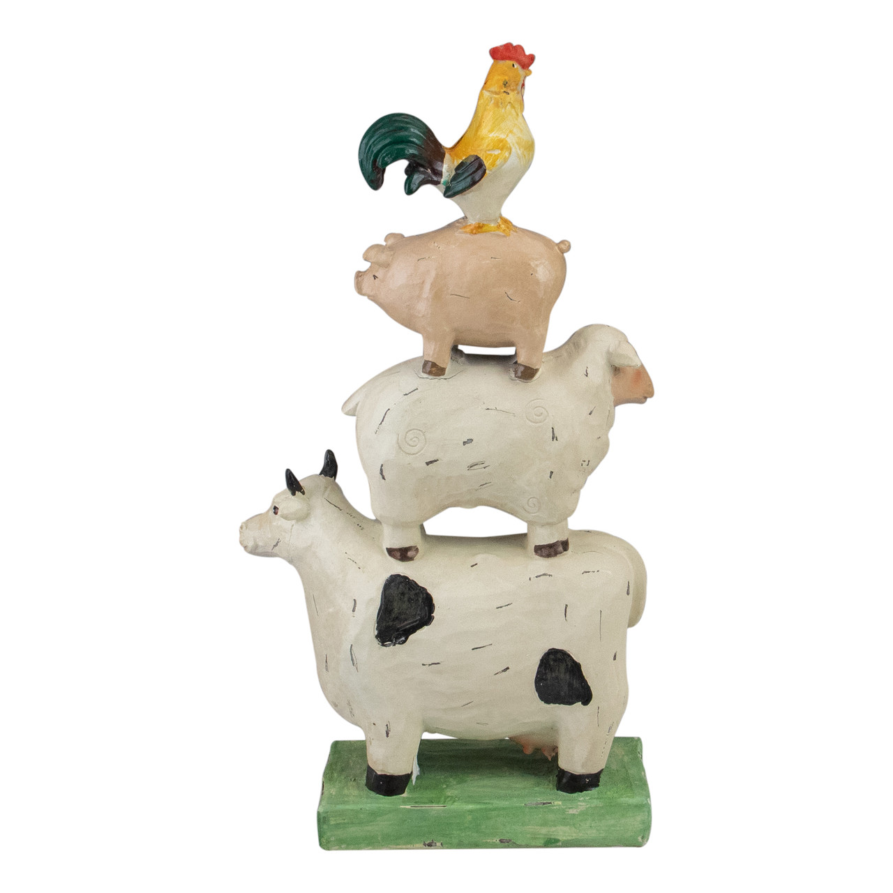 11.5" Stacked Farm Animals Outdoor Garden Statue | Christmas Central