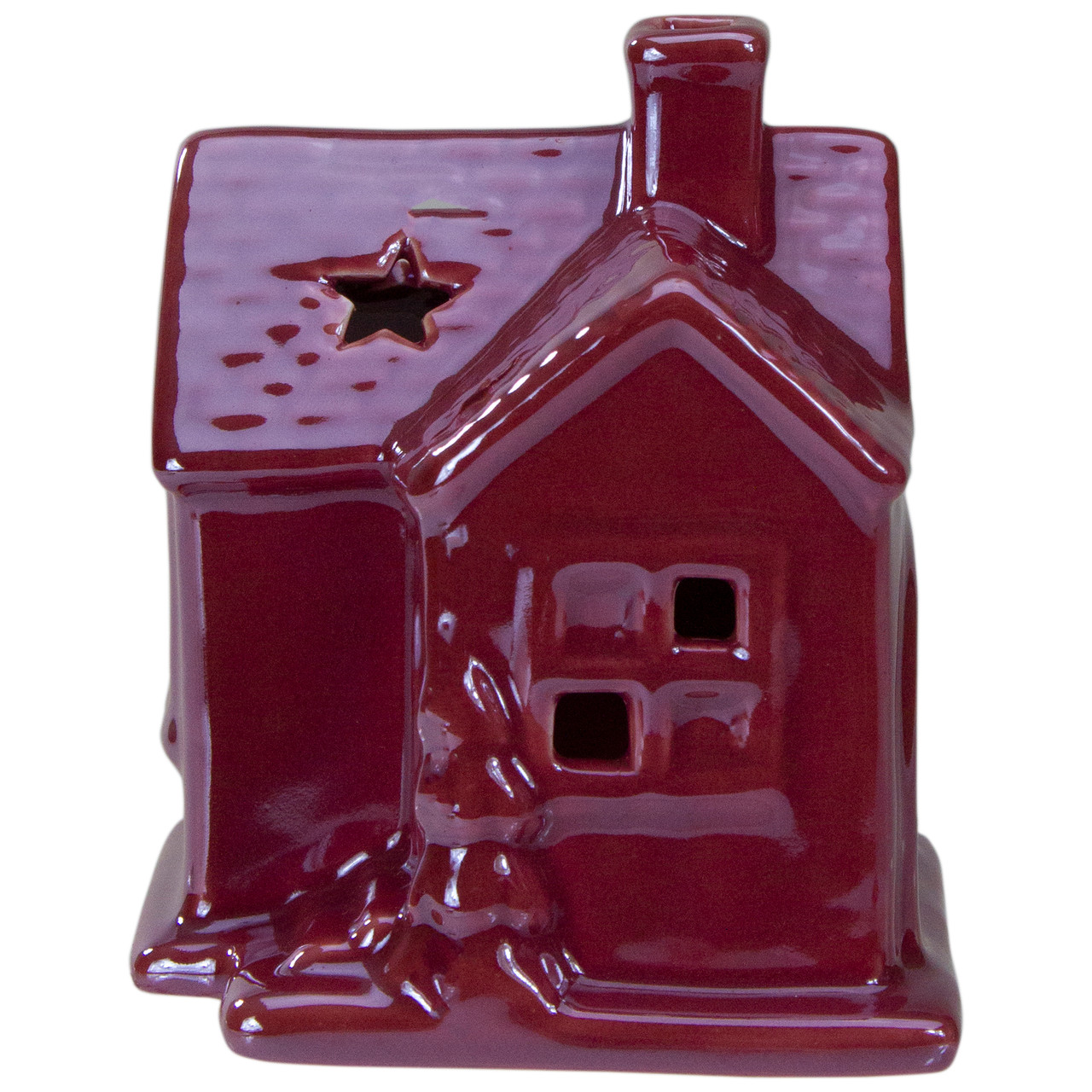 Ceramic House with Star Cutouts Christmas Decoration - 4" | Christmas ...