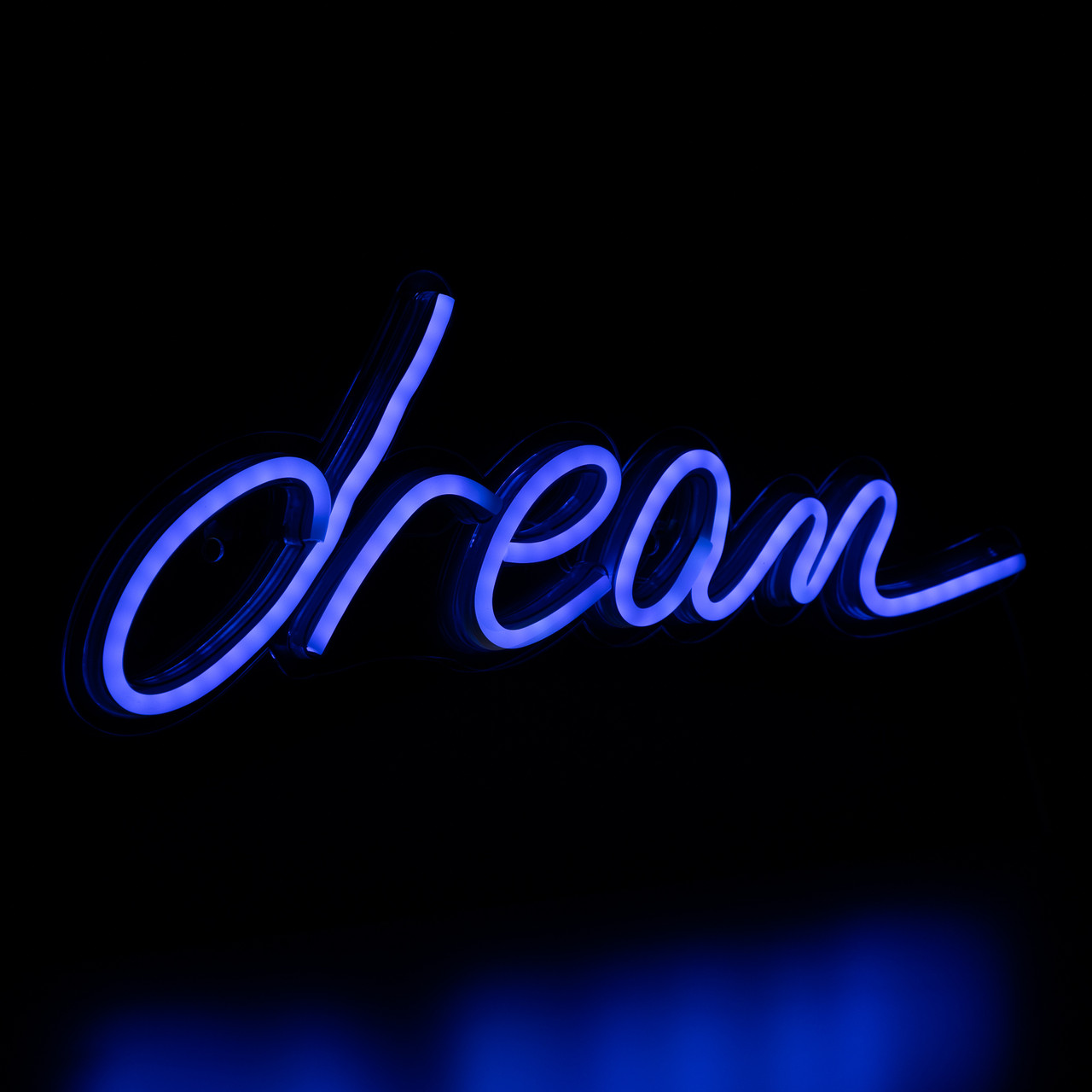 17” Bright Blue Neon Style Dream LED Lighted Wall Sign | Christmas Central