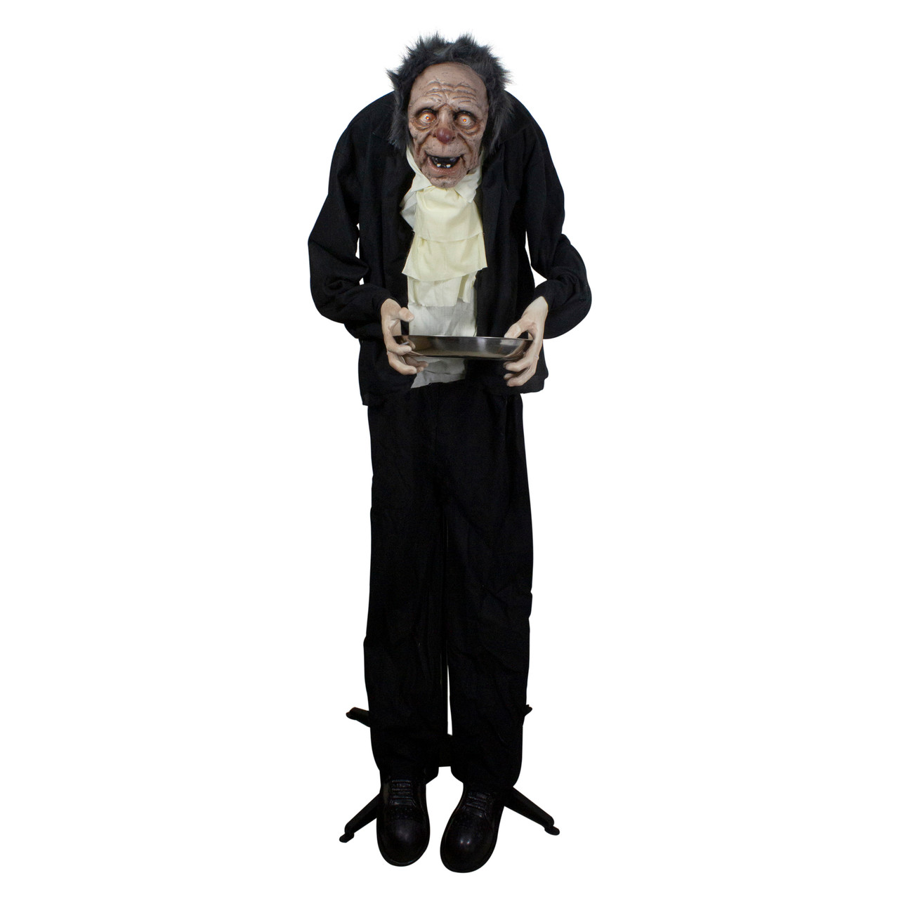 6' Lighted Animated Scary Butler Standing Halloween Decoration ...