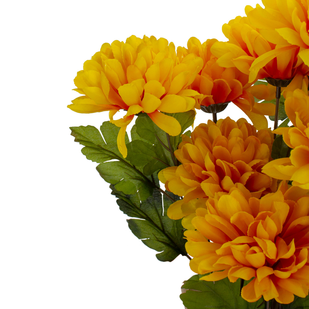 20" Yellow Fall Harvest Artificial Mum Plant in a Pot | Christmas Central