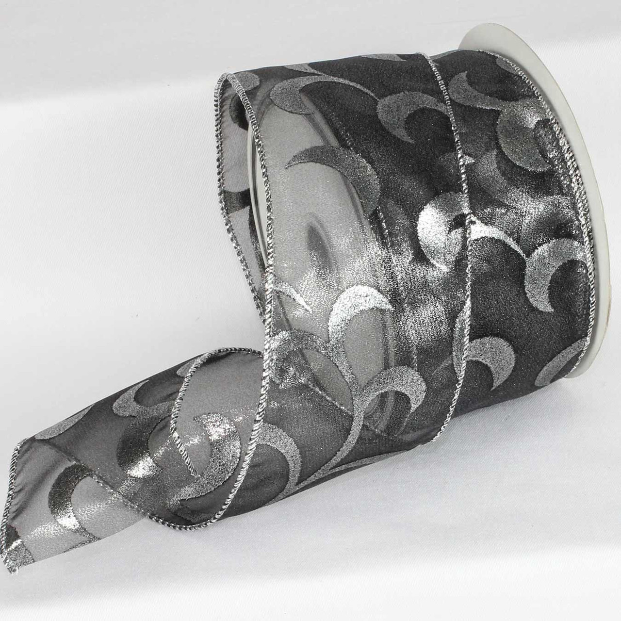 Pewter Gray Sheer Wired Craft Ribbon 3" x 20 Yards | Christmas Central