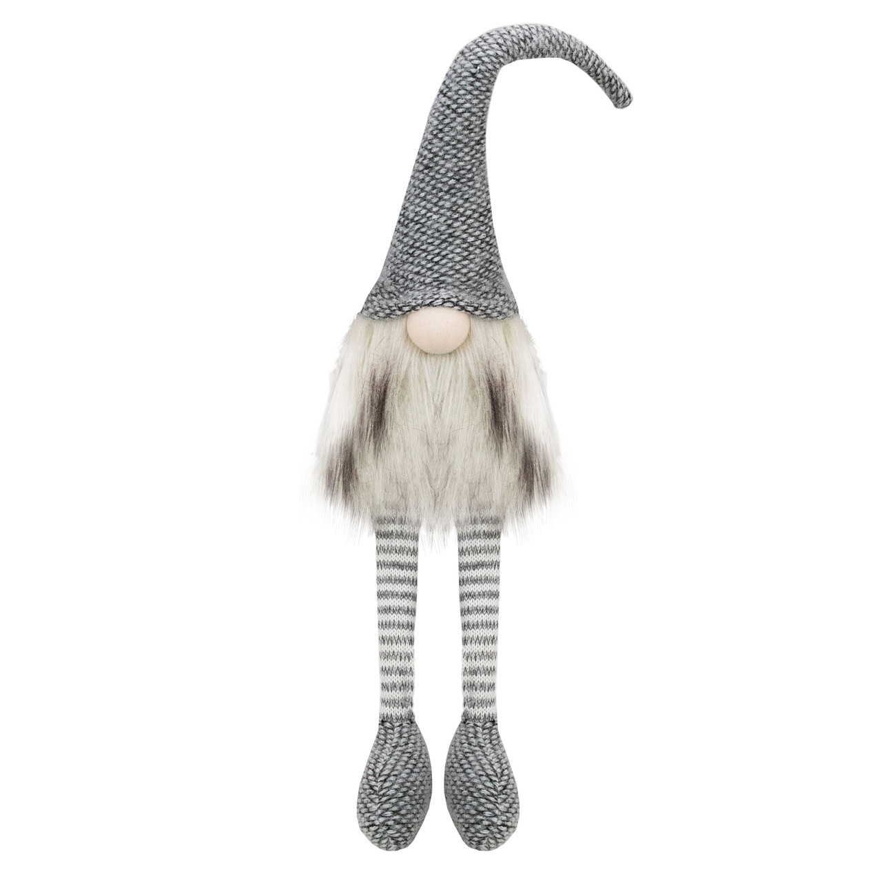 15" Beige & Gray Plush Sitting Elf Tabletop Christmas Decoration ...