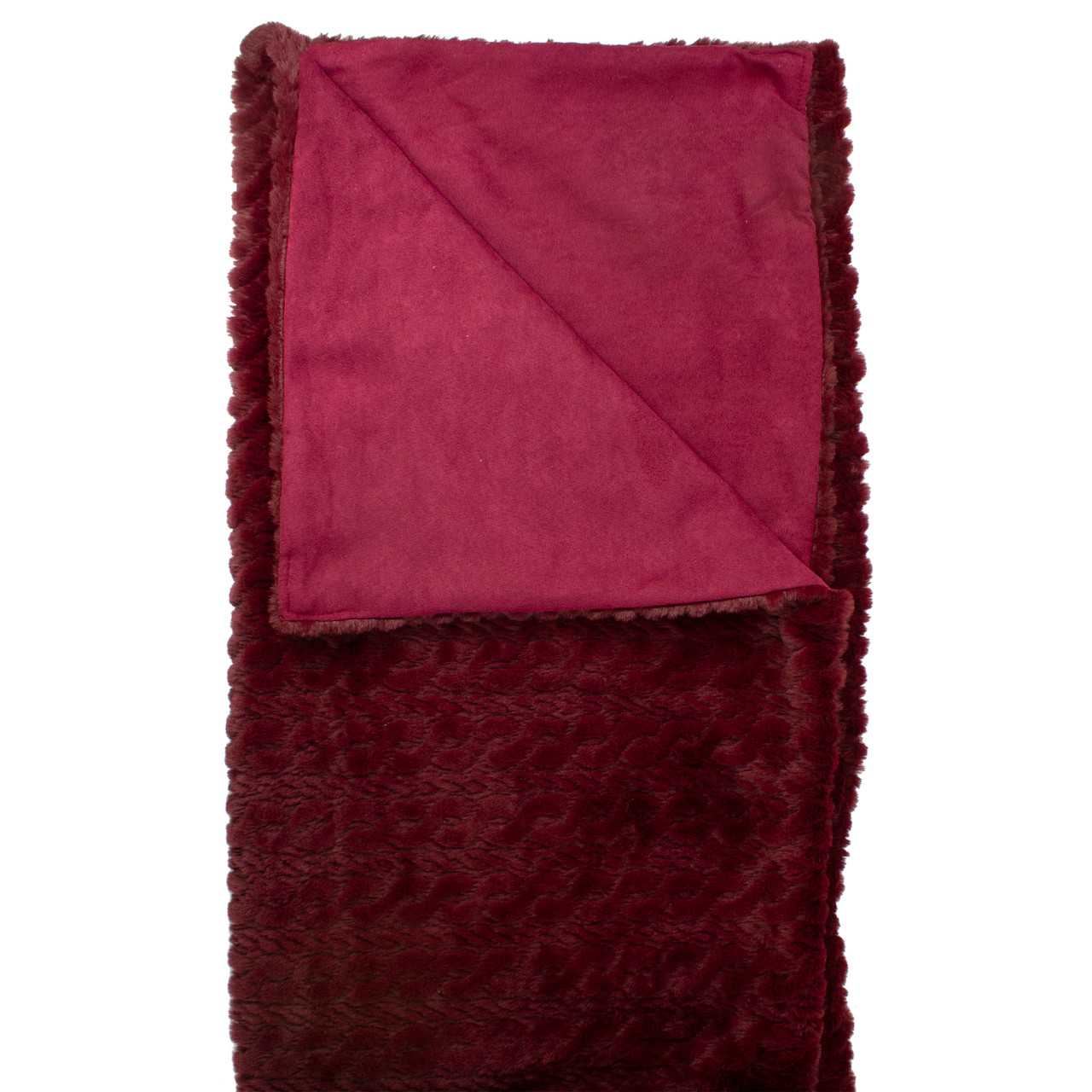 Burgundy Red Ultra Plush Faux Fur Throw Blanket 55" x 63" | Christmas ...