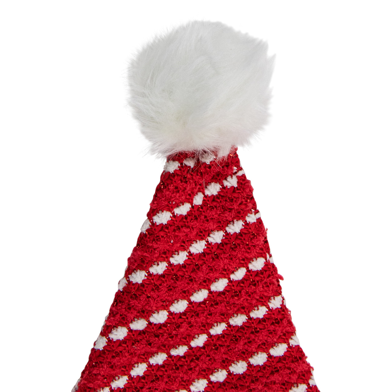 17" Red & White Striped Santa Hat With Pom Pom | Christmas Central