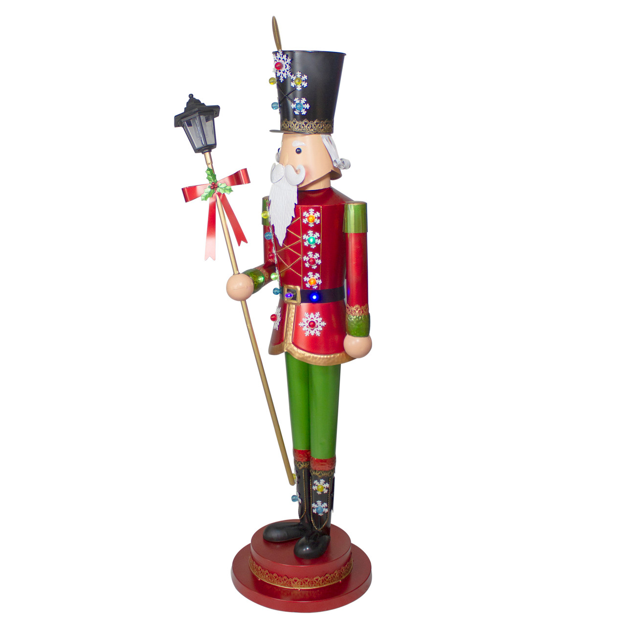 52" Red & Green Lighted Nutcracker with Lantern Christmas Decoration ...