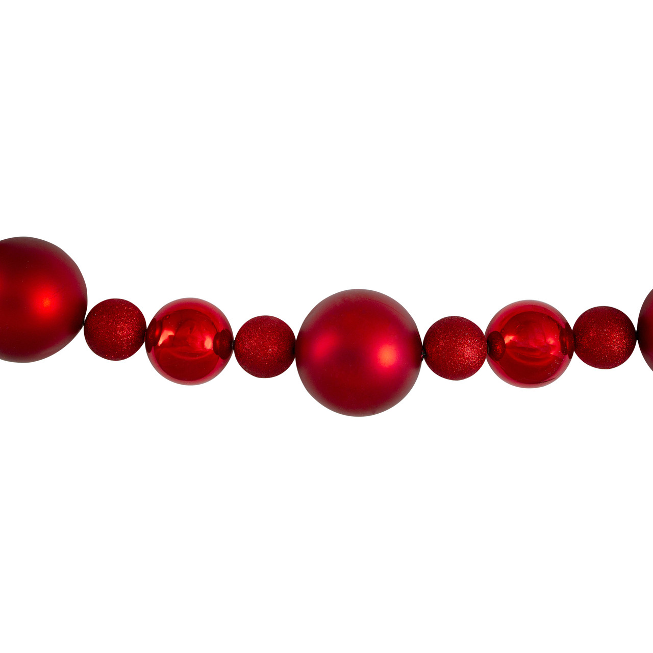 6' Red Shatterproof Ball Artificial Christmas Garland - Unlit ...