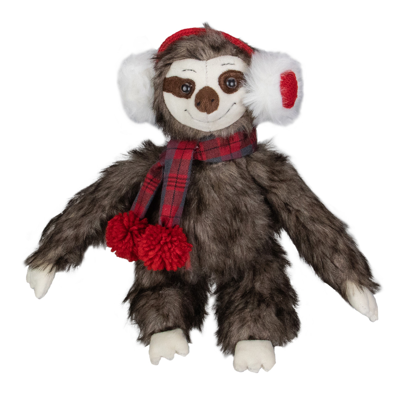 12-Inches Plush Brown Sitting Sloth Christmas Tabletop Decoration ...