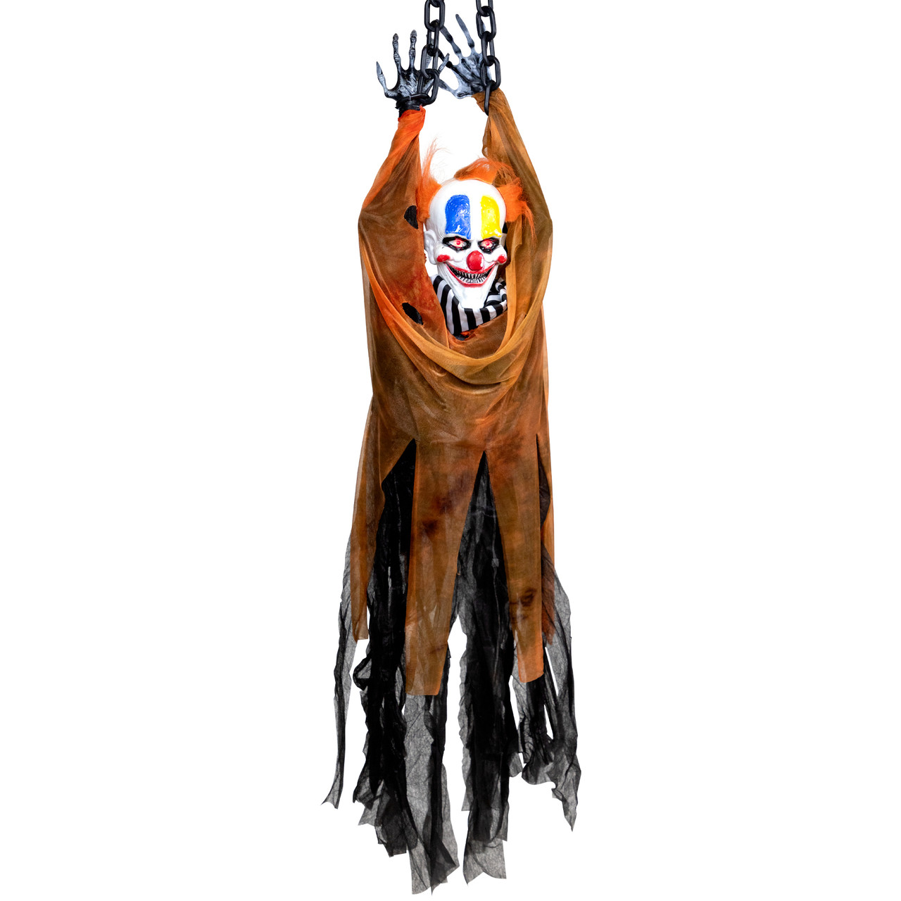 46" Animated Clown with LED Eyes Hanging Halloween Decoration ...