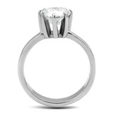 Stainless Steel Women's Engagement Ring with Cubic Zirconia - Size 10 ...