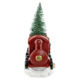 12" Red & Gold Christmas Train With LED Lighted Frosted Trees Tabletop ...