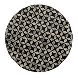 Round Capiz Shell Inlay Accent Stool - 19.75" - Black | Christmas Central