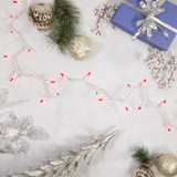 100-Count Pink Mini Christmas Lights - 20.25ft, White Wire | Christmas ...