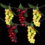 5-Count Red & Green Grape Cluster String Light Set, 8ft Brown Wire ...