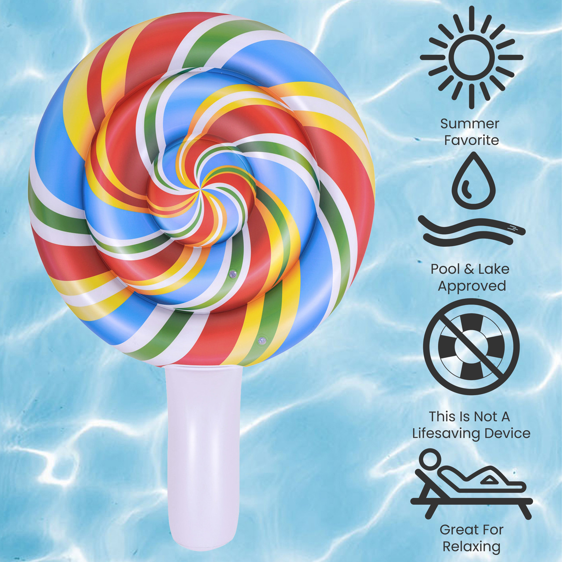 Jumbo Lollipop Pool Float - 70" - Multi-Color | Christmas Central