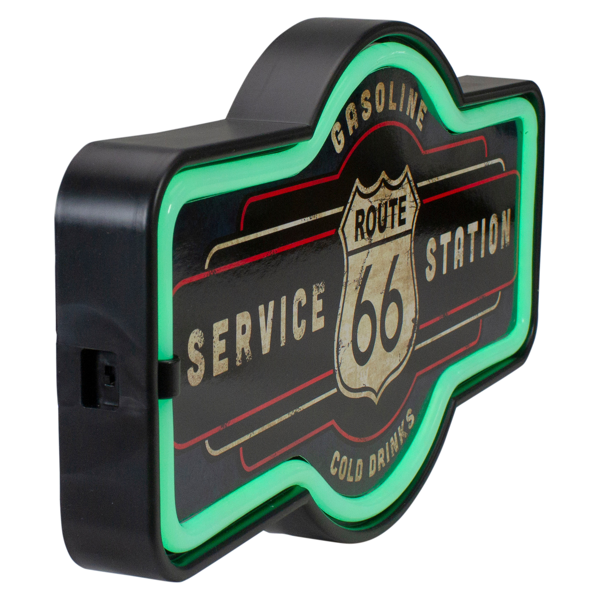 LED Lighted 'Route 66 Service Station' Neon Style Wall Sign | Christmas ...