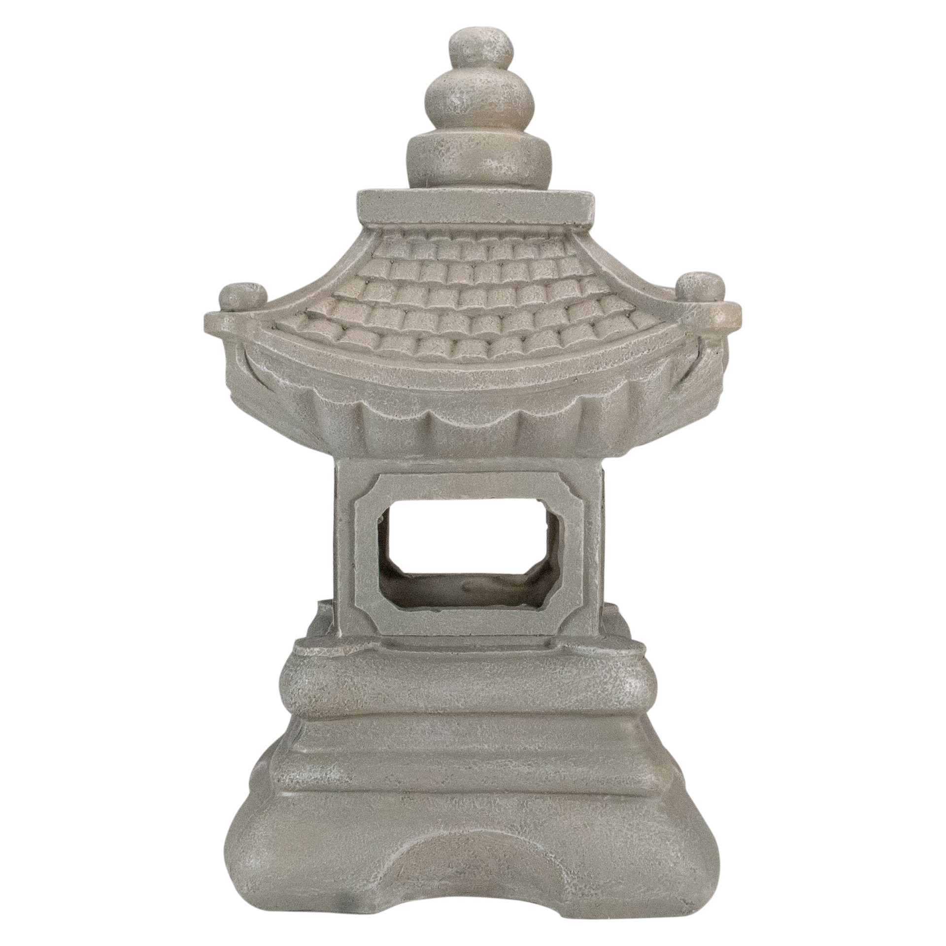13.5" Dark Gray Pagoda Outdoor Garden Statue | Christmas Central