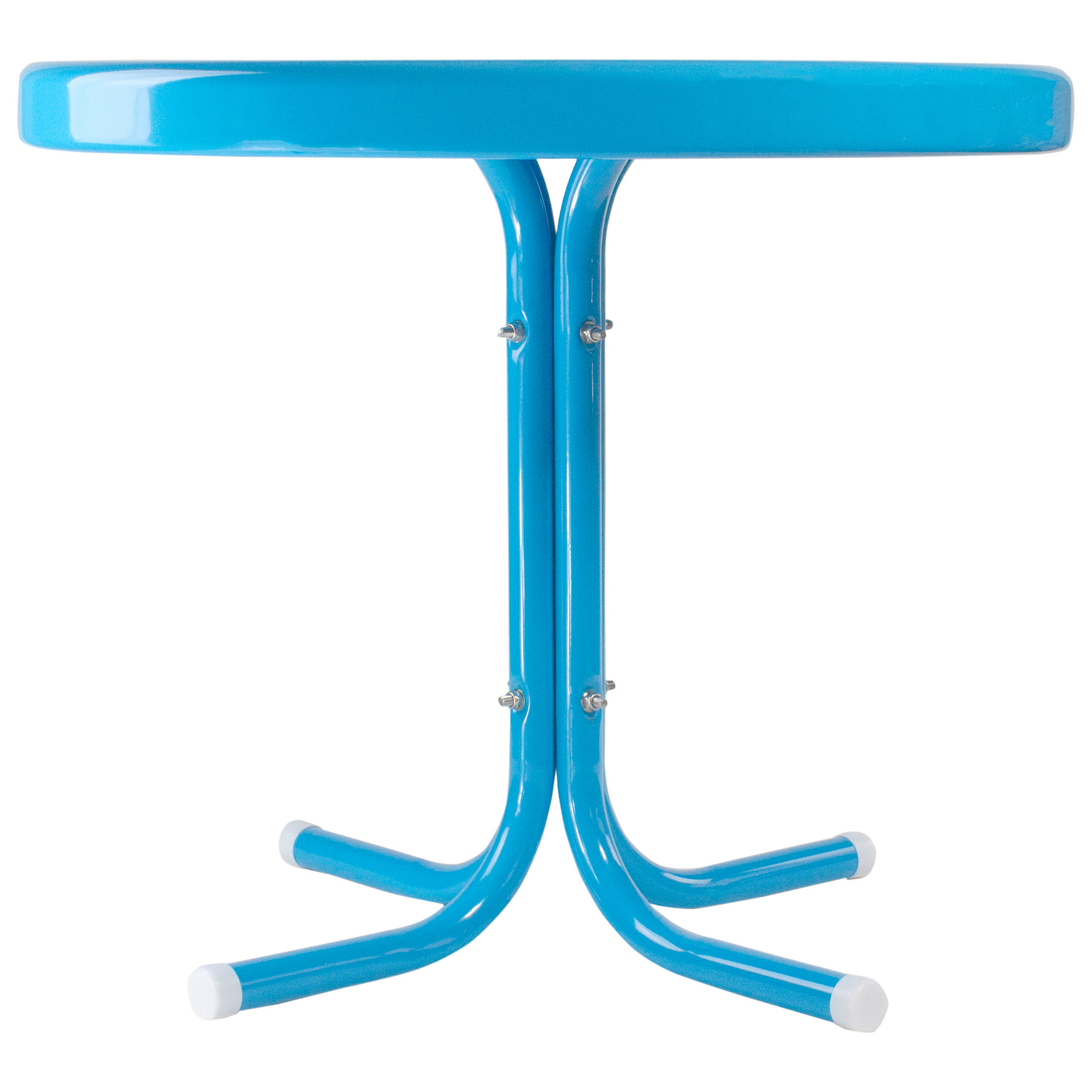 22" Outdoor Retro Tulip Side Table, Turquoise Blue | Christmas Central