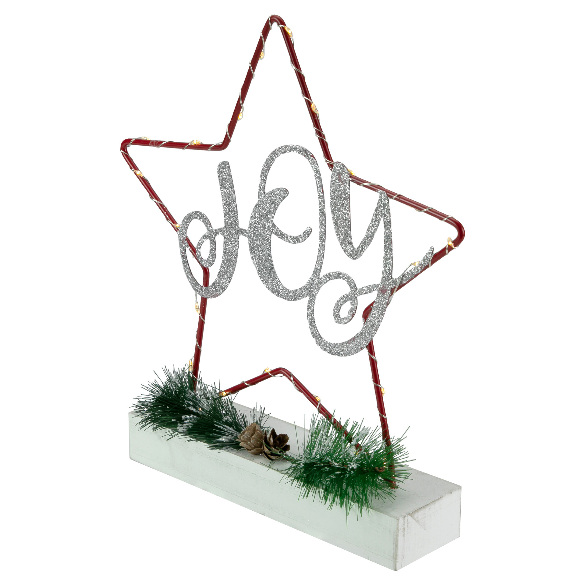 11" LED Lighted Star Silhouette Christmas Joy Sign | Christmas Central