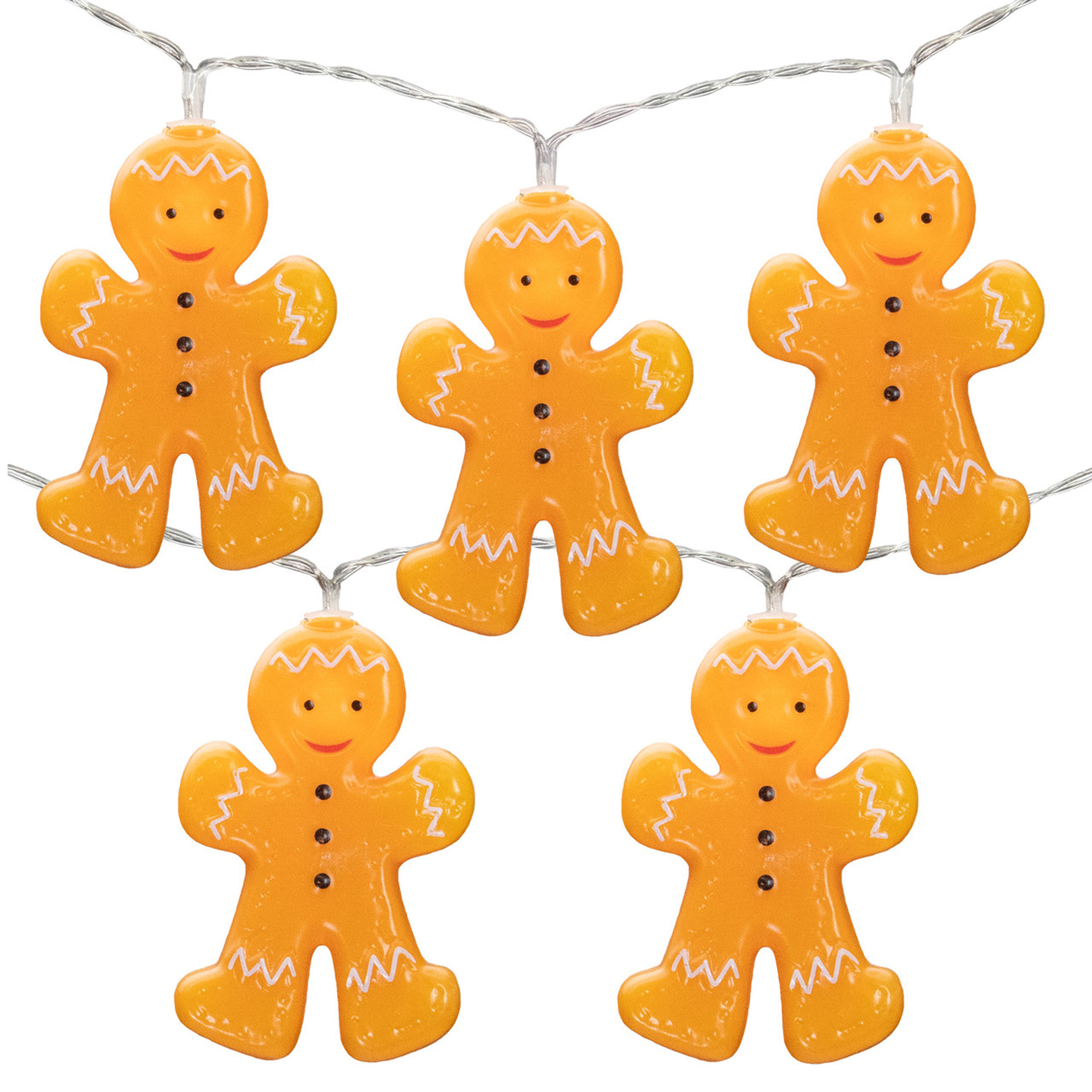 10-Count LED Orange Gingerbread Men Christmas Fairy Lights, 4ft, Copper ...