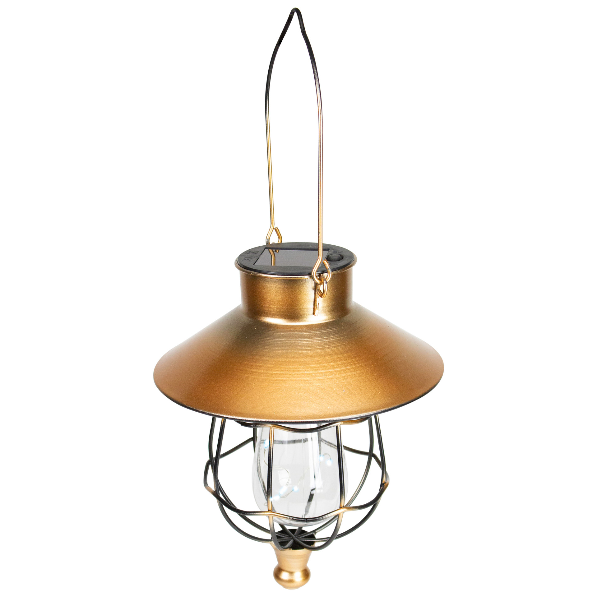 9" Bronze Outdoor Hanging Solar Lantern with Handle | Christmas Central