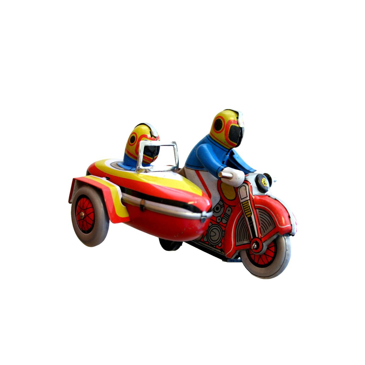 Sidecar Style Racing Motorcycle Collectible Wind-up Tin Toy - 4.5 ...
