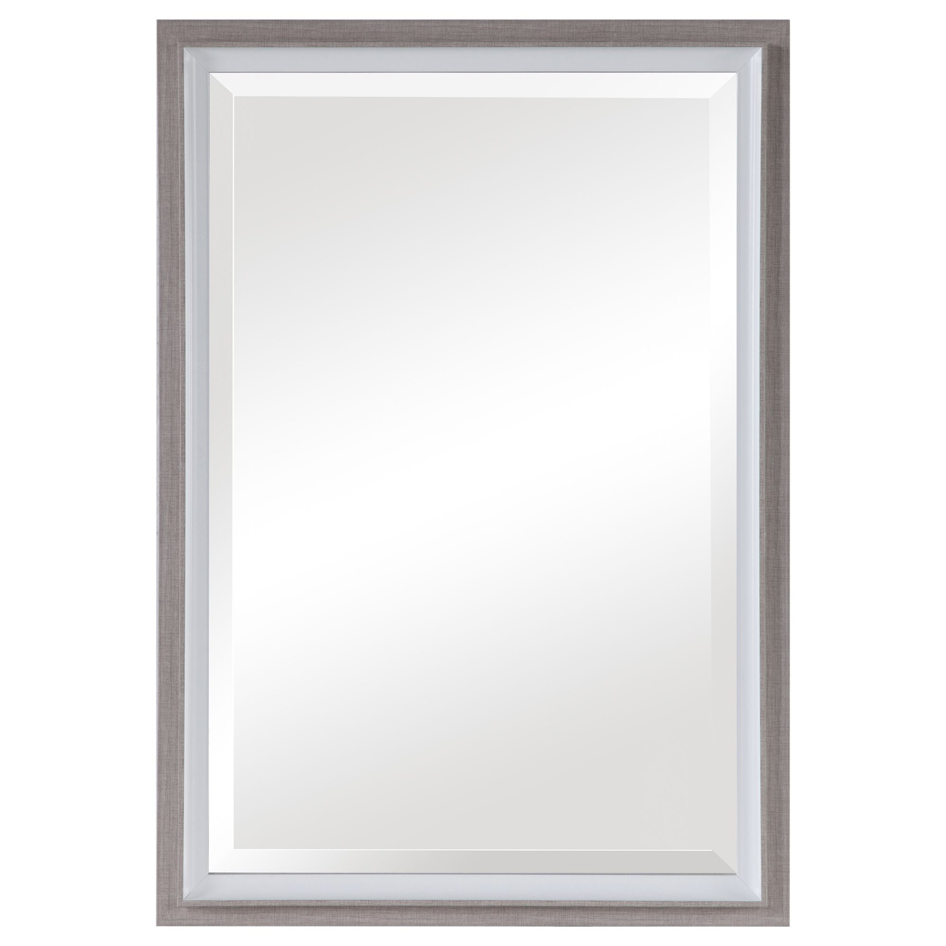 40.75" Gray Contemporary Rectangular Glass Wall Mirror | Christmas Central