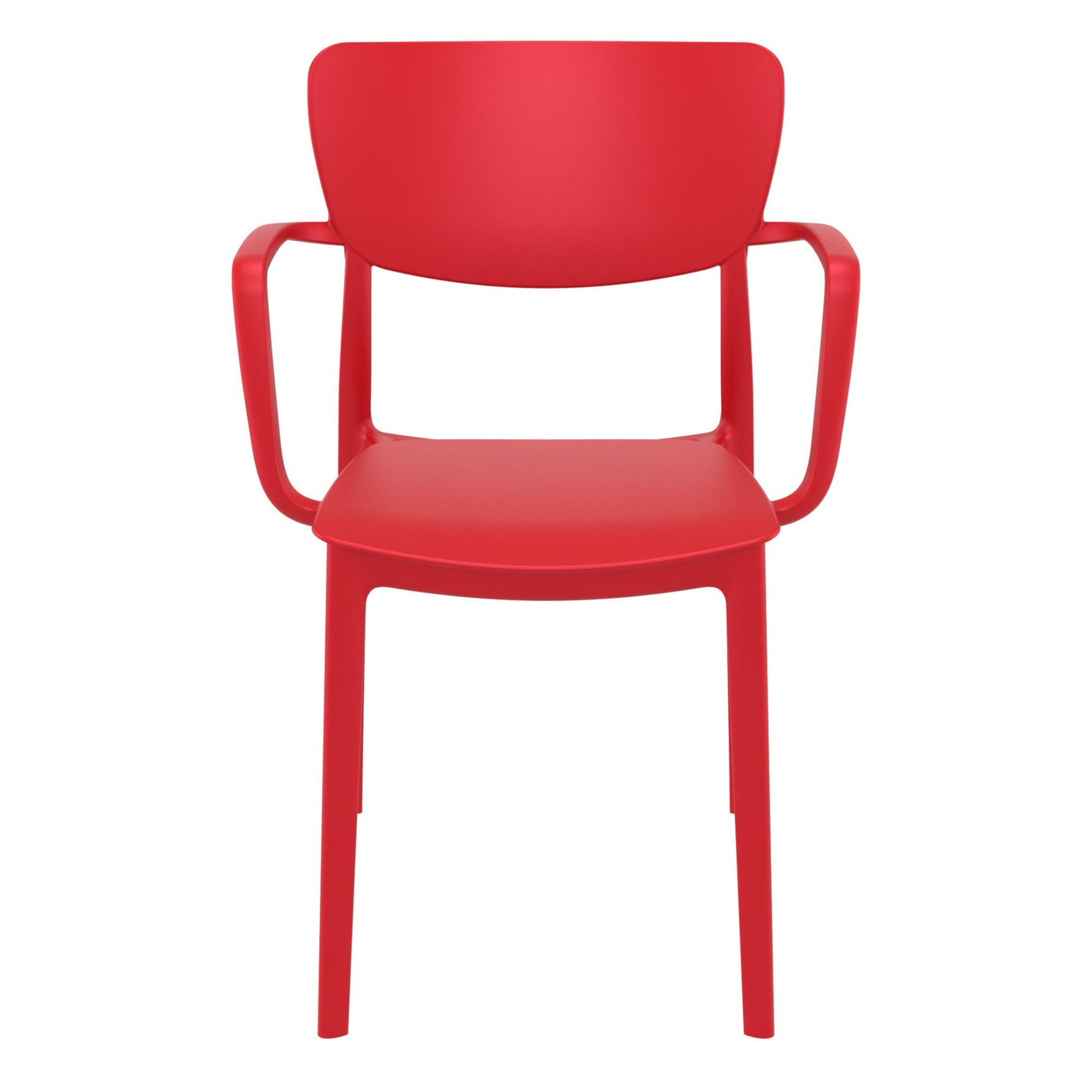 33" Red Solid Stackable Patio Dining Arm Chair | Christmas Central