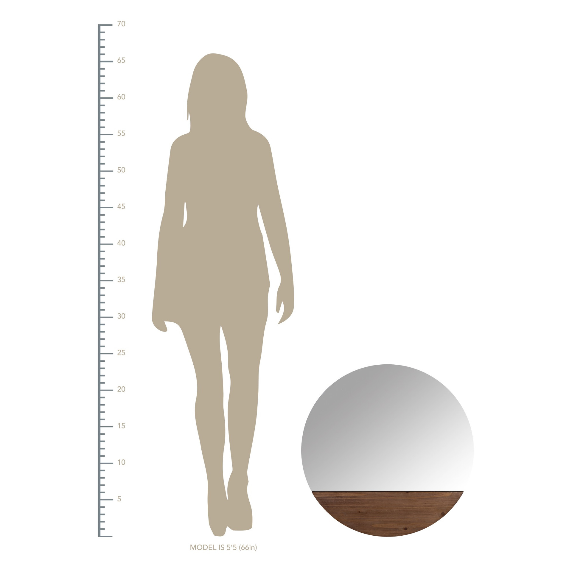 23.75" Natural Modern Wall Mirror | Christmas Central