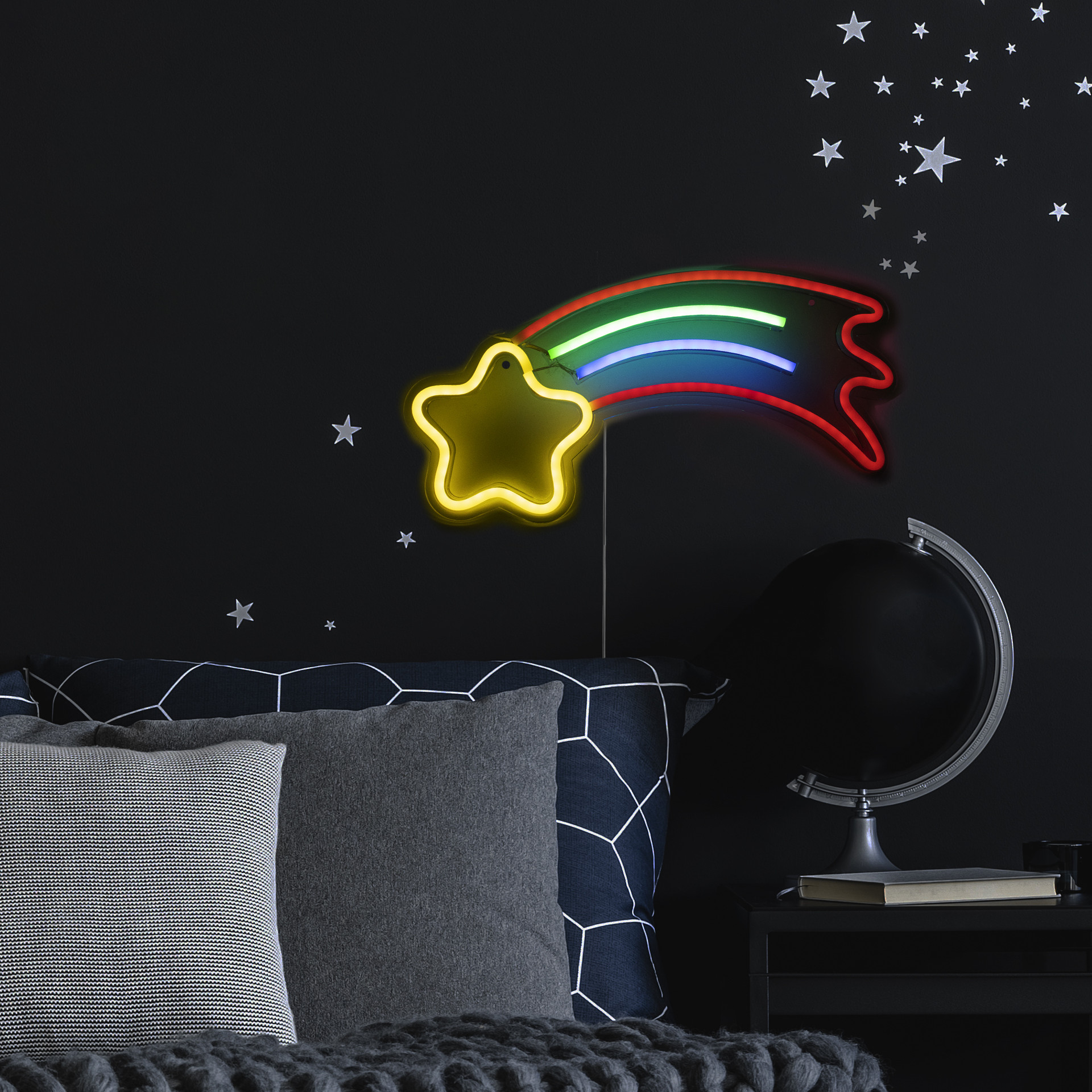 16" LED Neon Style Shooting Star Wall Sign | Christmas Central