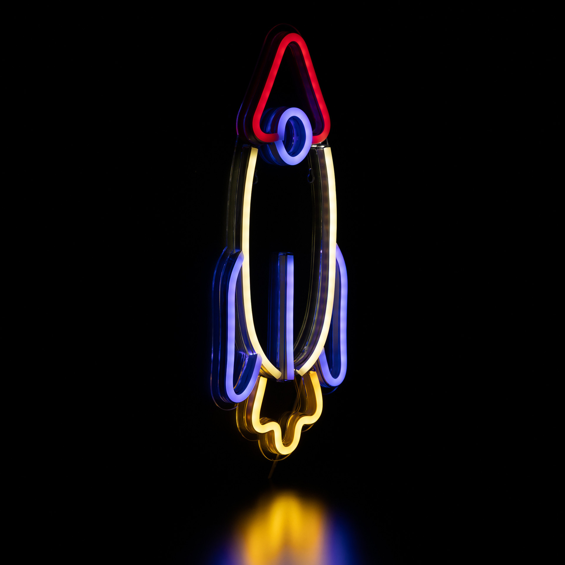 16.25" LED Neon Style Rocketship Wall Sign | Christmas Central