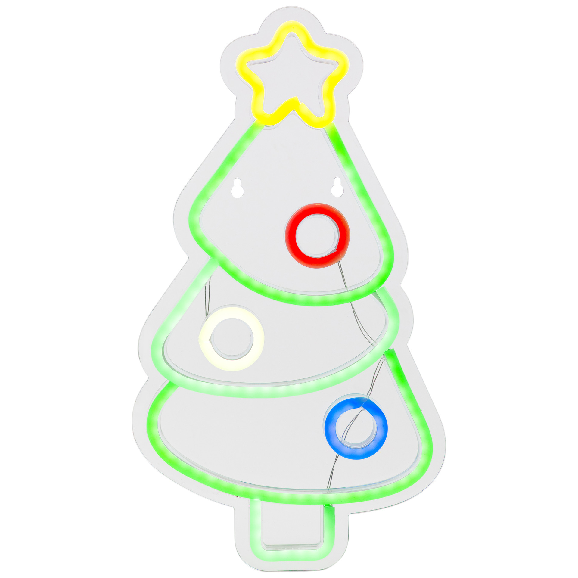 15" LED Lighted Neon Style Christmas Tree Window Silhouette | Christmas ...