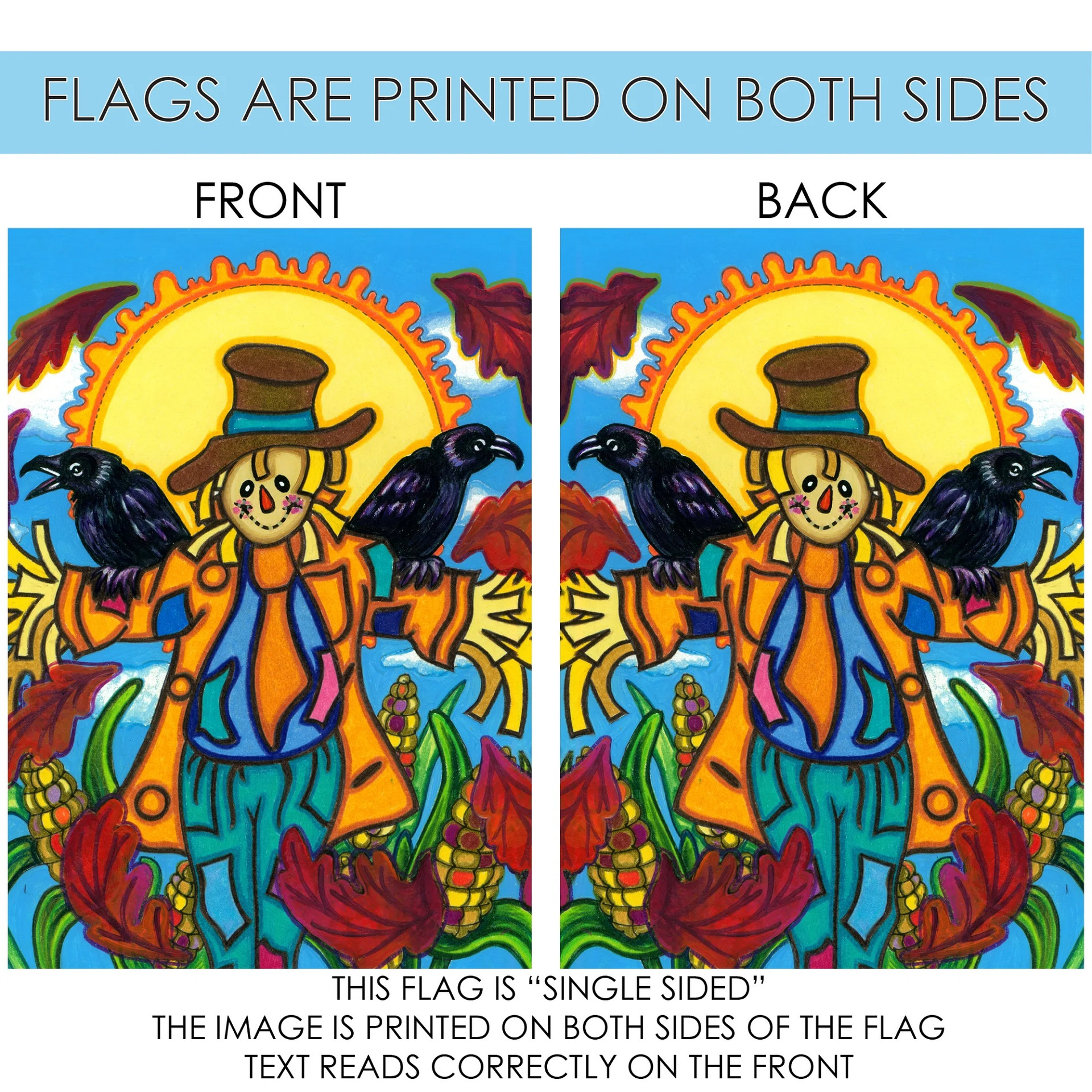 Crow Buddy Outdoor Garden Flag 18" x 12.5" | Christmas Central
