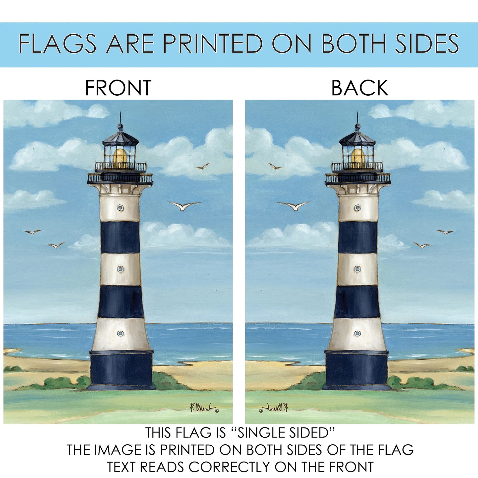 Cape Canaveral Lighthouse Outdoor House Flag 40" x 28" | Christmas Central