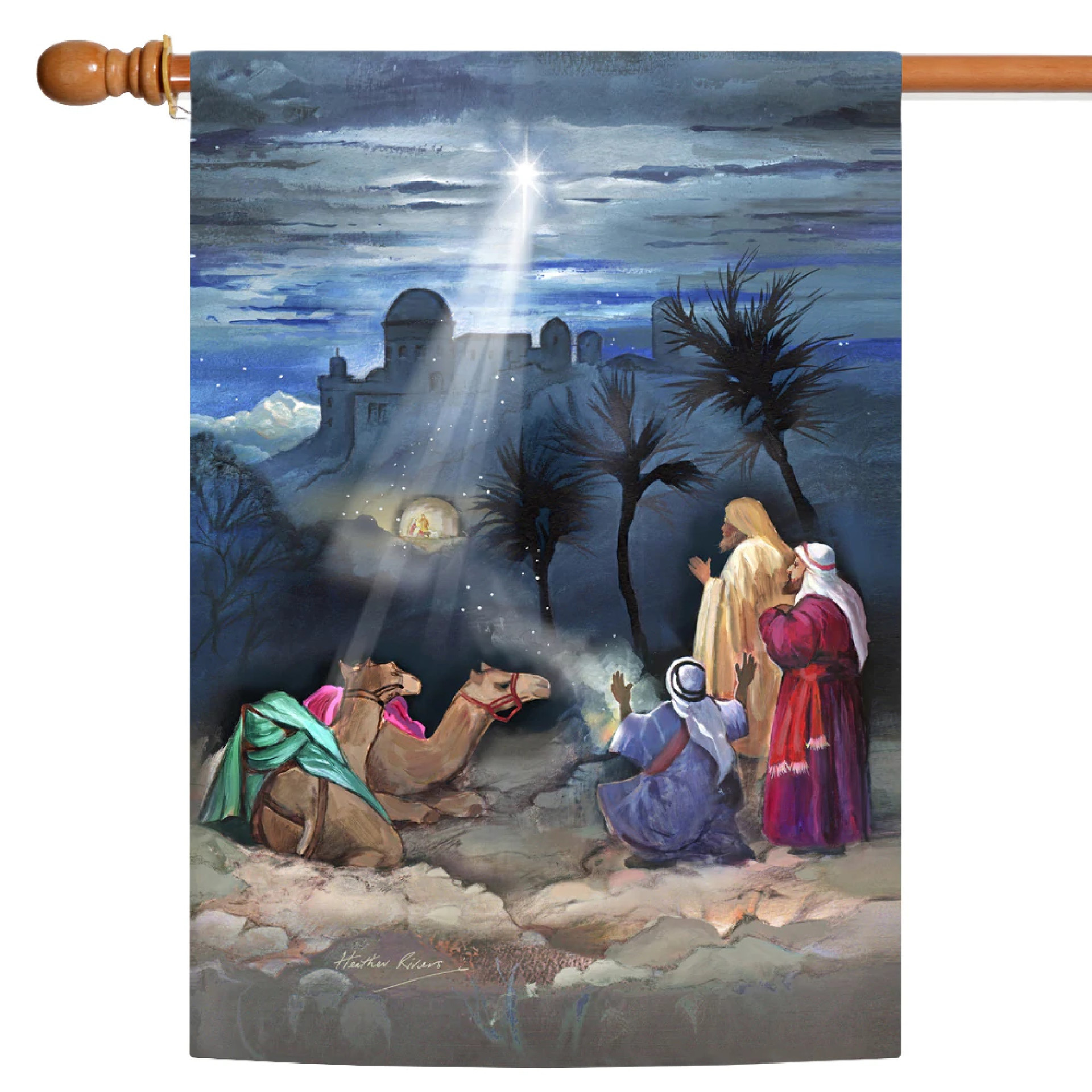 Star of Bethlehem Christmas Outdoor House Flag 40" x 28" | Christmas ...